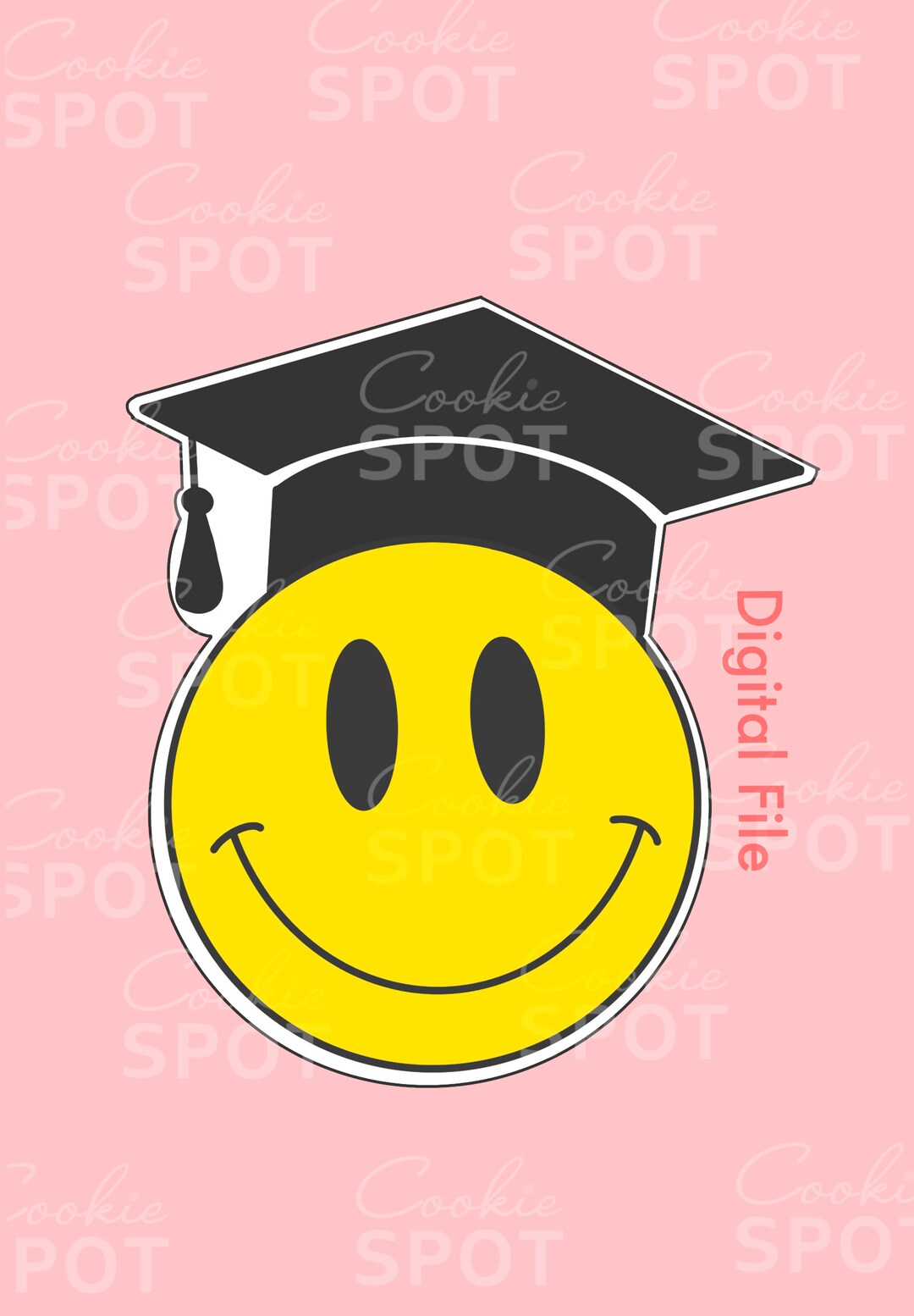 DIGITAL - Grad Smiley Face Cookie Cutter STL File Instant Download 4 ...