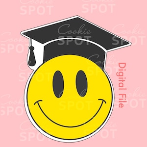 DIGITAL - Grad Smiley Face Cookie Cutter STL File Instant Download 4 ...