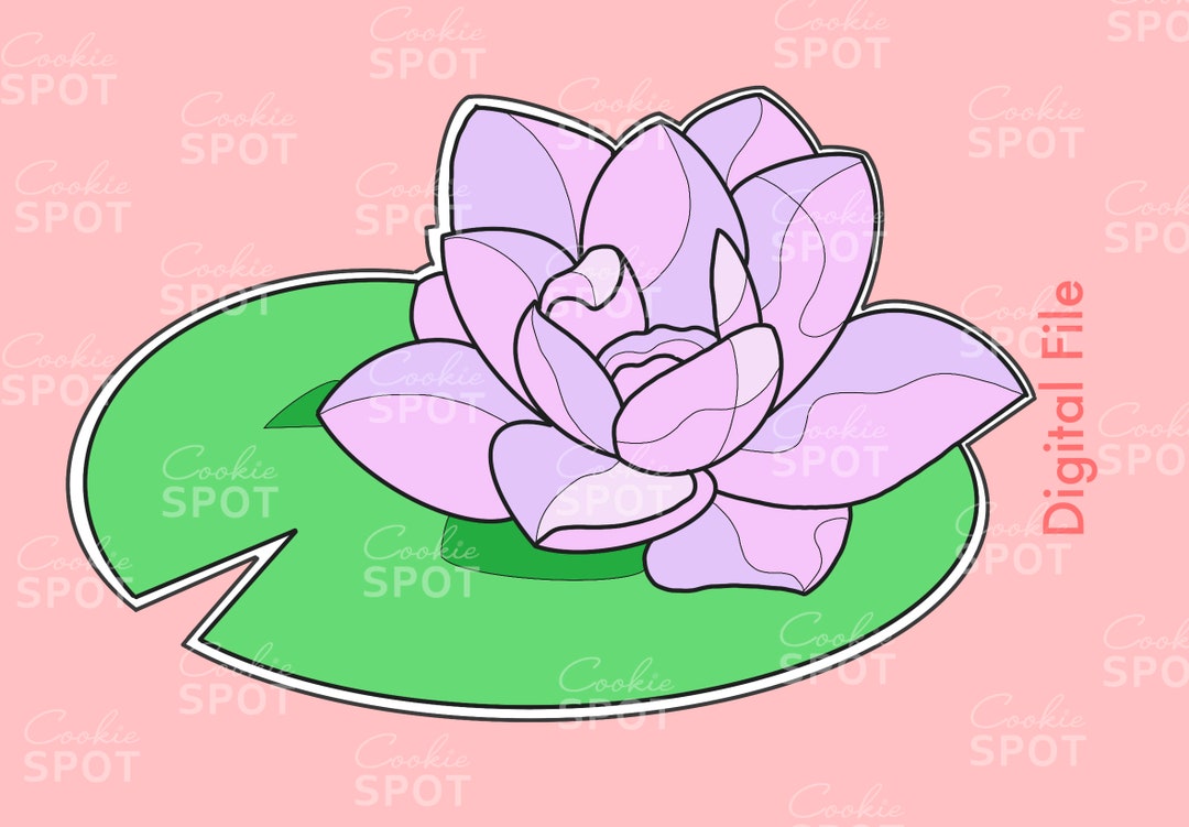 DIGITAL - Water Lily Cookie Cutter STL File Instant Download 4" Cookie ...