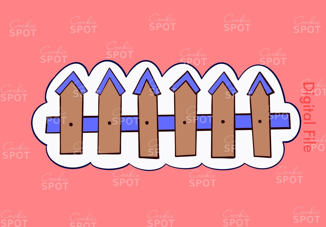 Fence Cookie Cutter STL File Instant Download 4.5" Cookie Size - Etsy