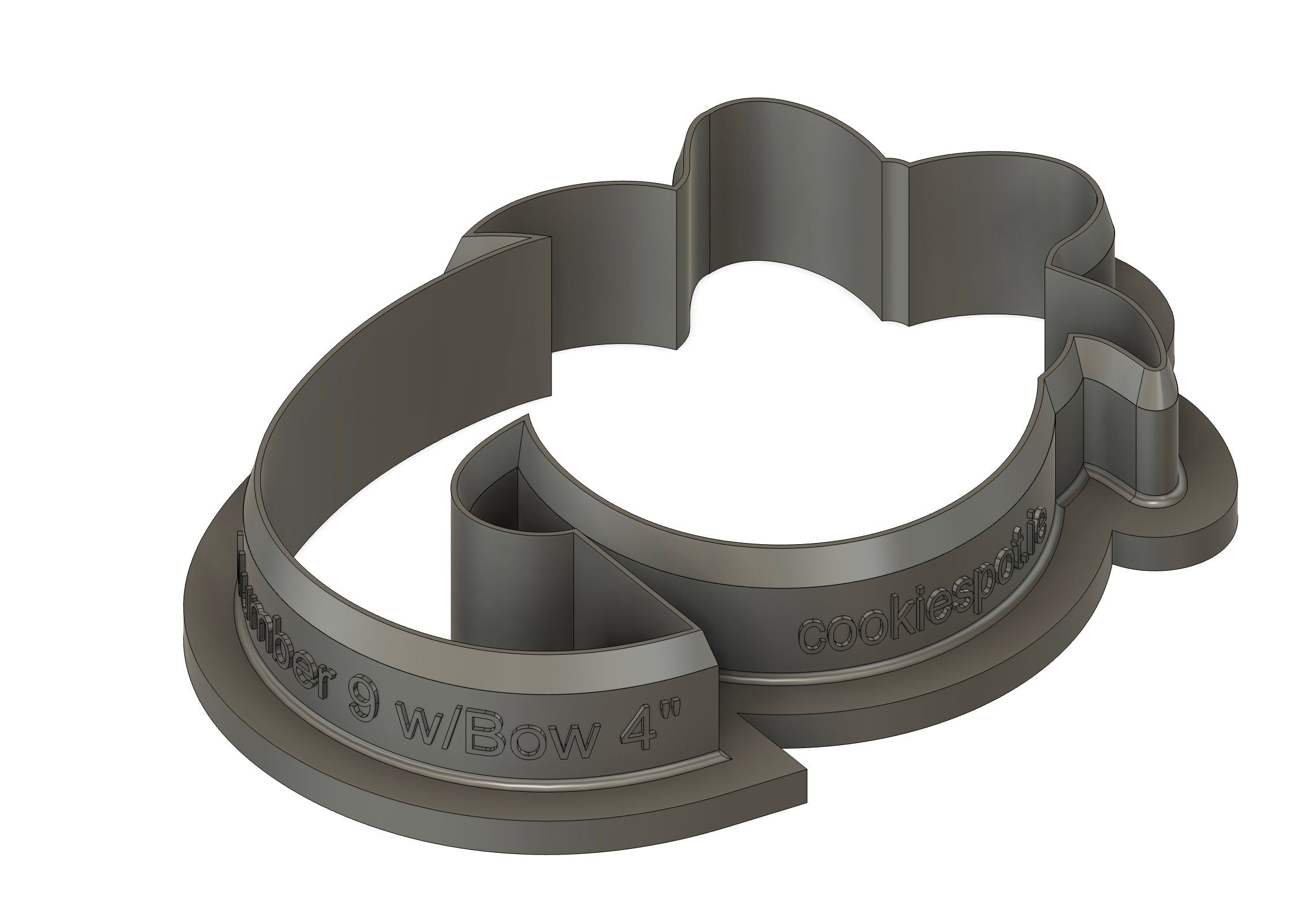 Number 9 Cookie Cutter With Bow STL File (digital Download) - Etsy