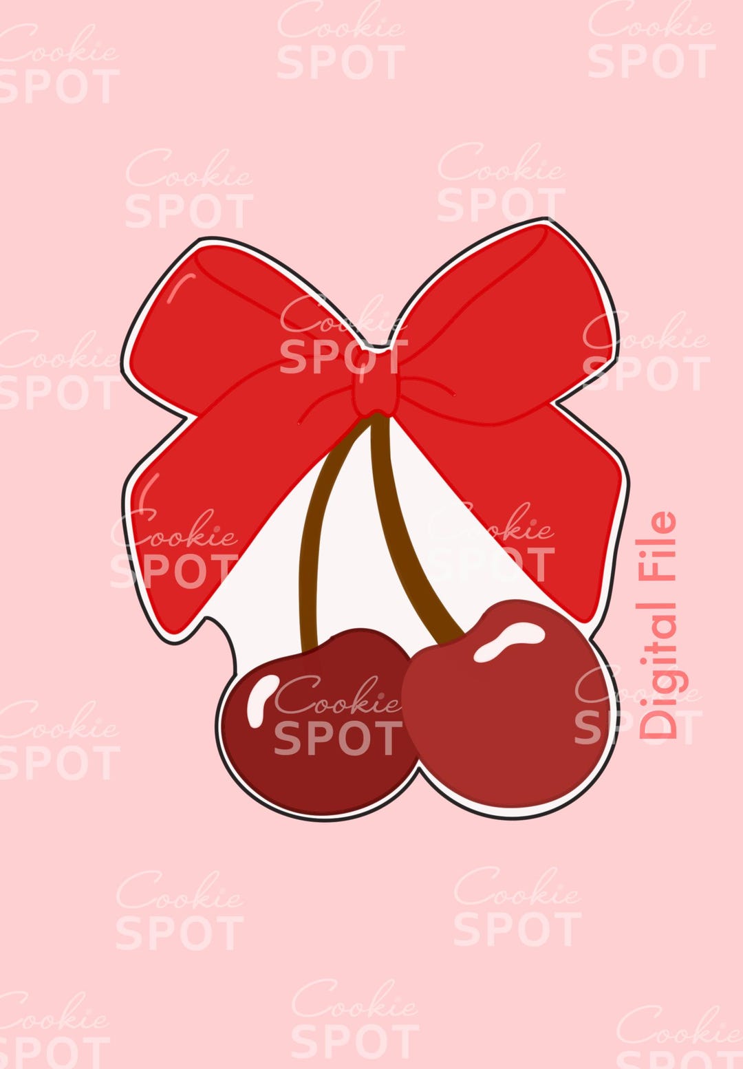 Cherries With Bow Cookie Cutter STL File (digital Download) - Etsy