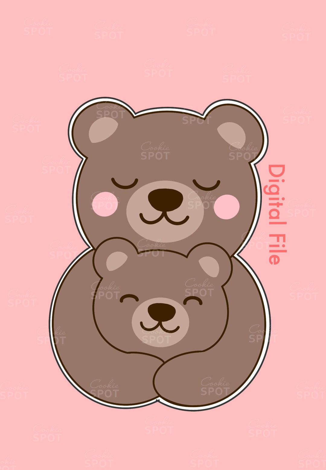 DIGITAL - Mama and Baby Bear Mother's Day Cookie Cutter STL File ...