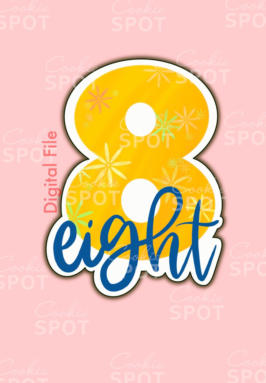 DIGITAL - Number 8 Cookie Cutter STL File Instant Download 4" Cookie ...