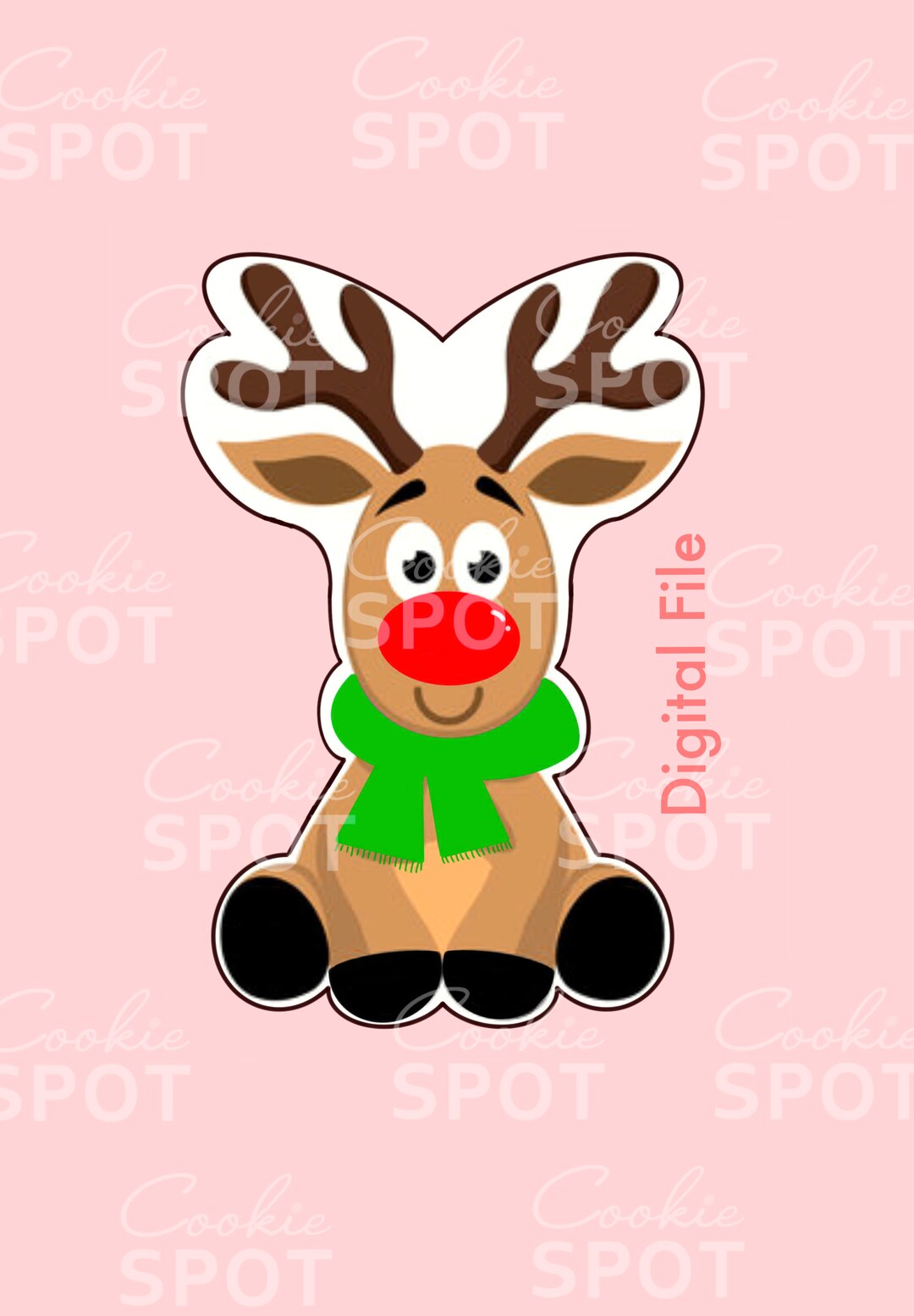 DIGITAL - Rudolf Christmas Cookie Cutter STL File Instant Download 4.25 ...