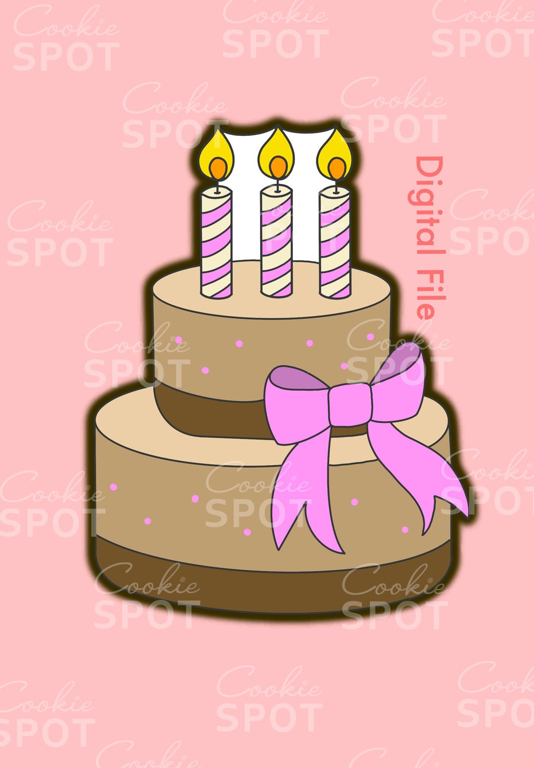 DIGITAL - Birthday Cake Cookie Cutter STL File Instant Download 4 ...