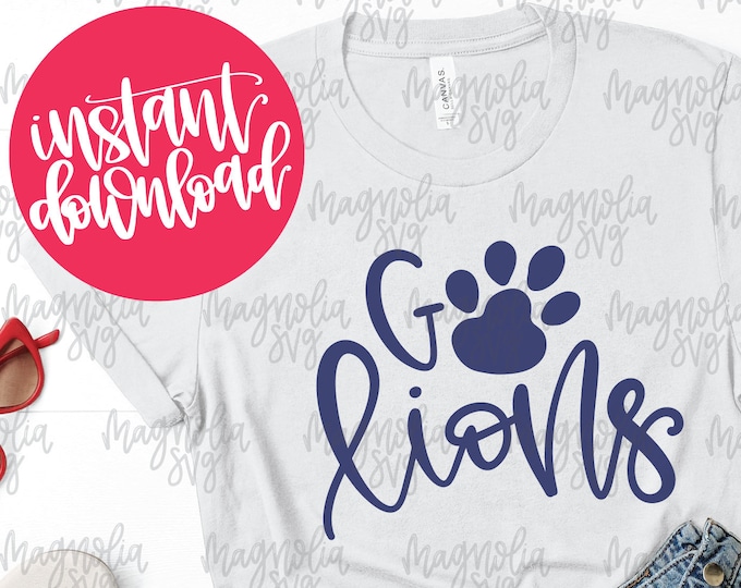 Football SVG, Go Lions SVG, Lions Football SVG, Lions Shirt Cut File, Lion Baseball Svg, Fall ...