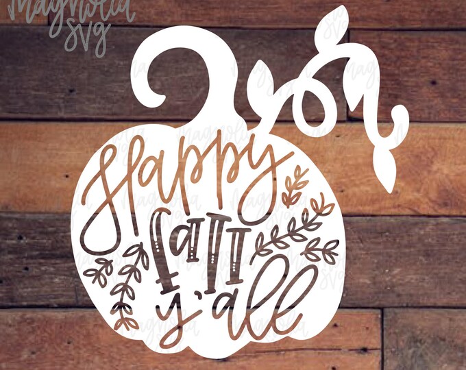 Fall SVG, Happy Fall Svg, Happy Fall Y'all Svg, Fall Pumpkin Svg, Fall ...
