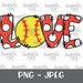 Love Softball Clip Art, Red Softball Mom Clip Art, Digital Graphic Clip ...