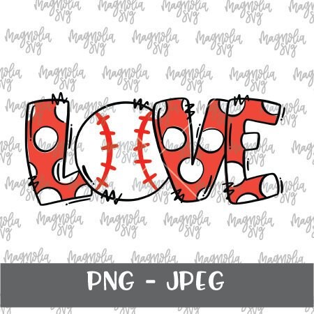 Love Baseball Clip Art Red Baseball Mom Clip Art Digital - Etsy