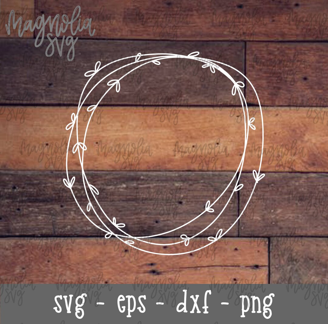 Hand Drawn Wreath SVG, Hand Made Wreath Cut File, Wreath Design Cut ...