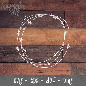 Hand Drawn Wreath SVG, Hand Made Wreath Cut File, Wreath Design Cut ...