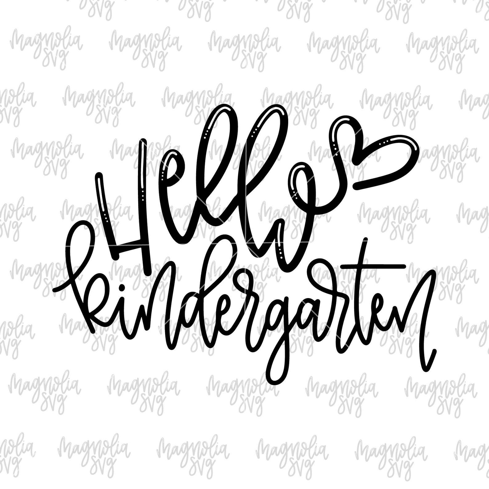 Hello Kindergarten SVG Cut File Cutting Files for Silhouette - Etsy