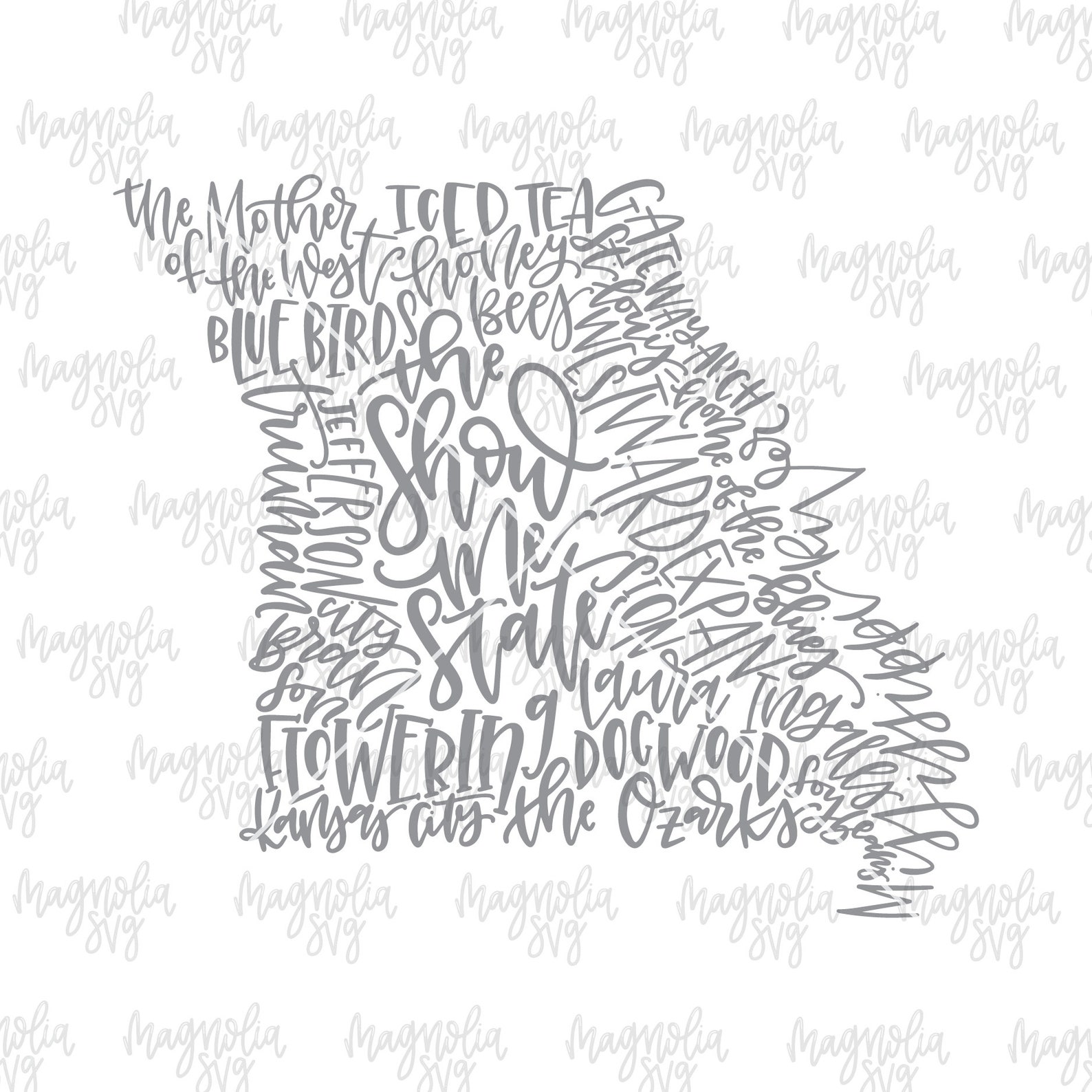 Missouri State SVG, Missouri Word Art Silhouette SVG File, Missouri ...