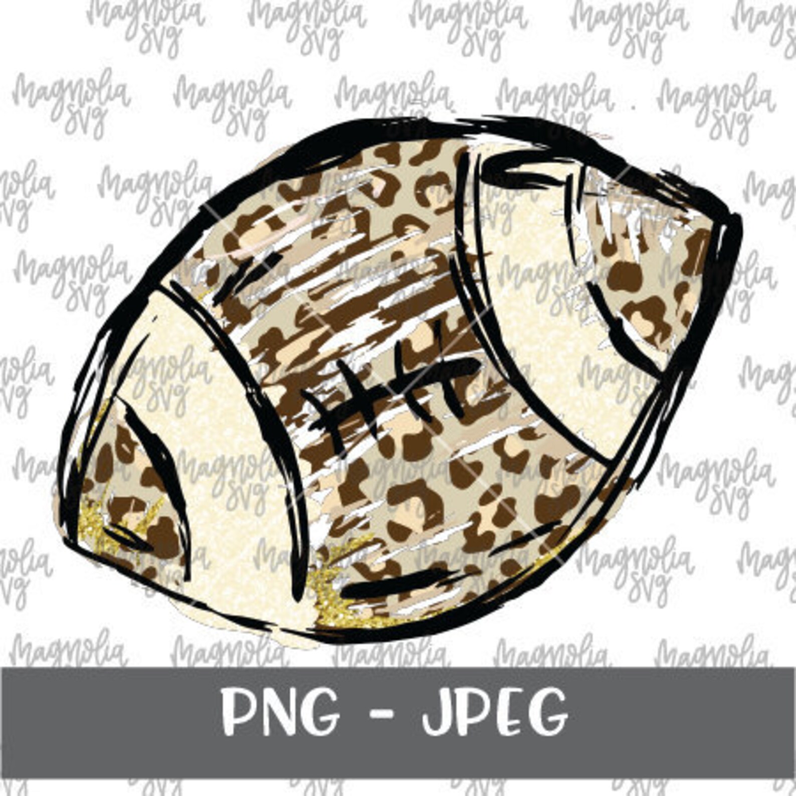 Leopard Football With Glitter Accents Graphic File for - Etsy
