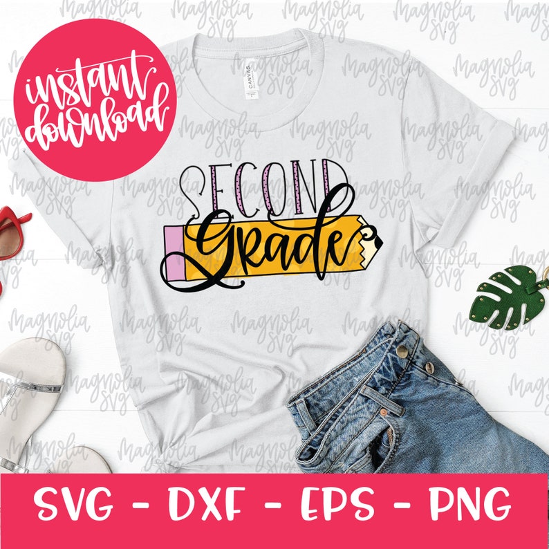 Second Grade SVG Second Grade Shirt SVG First Day of School | Etsy