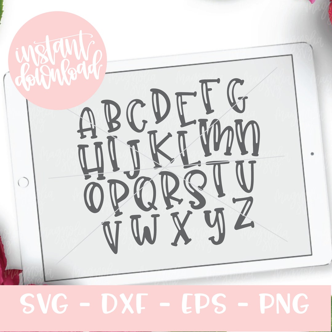 Print Alphabet SVG, Handlettered Alphabet SVG, Handlettered SVG File ...
