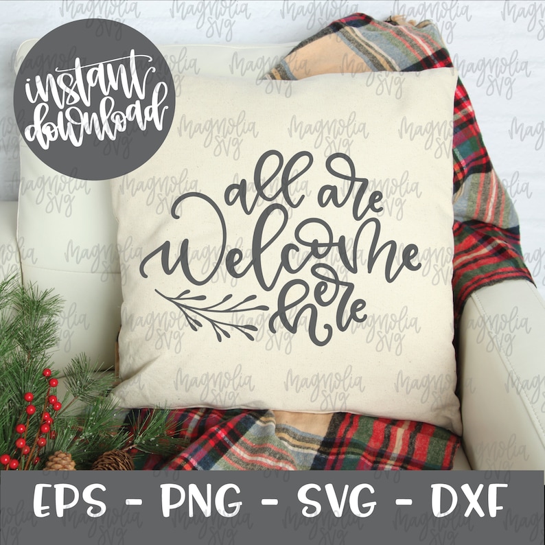 All Are Welcome Here SVG Cut File for Silhouette and Cricut - Etsy