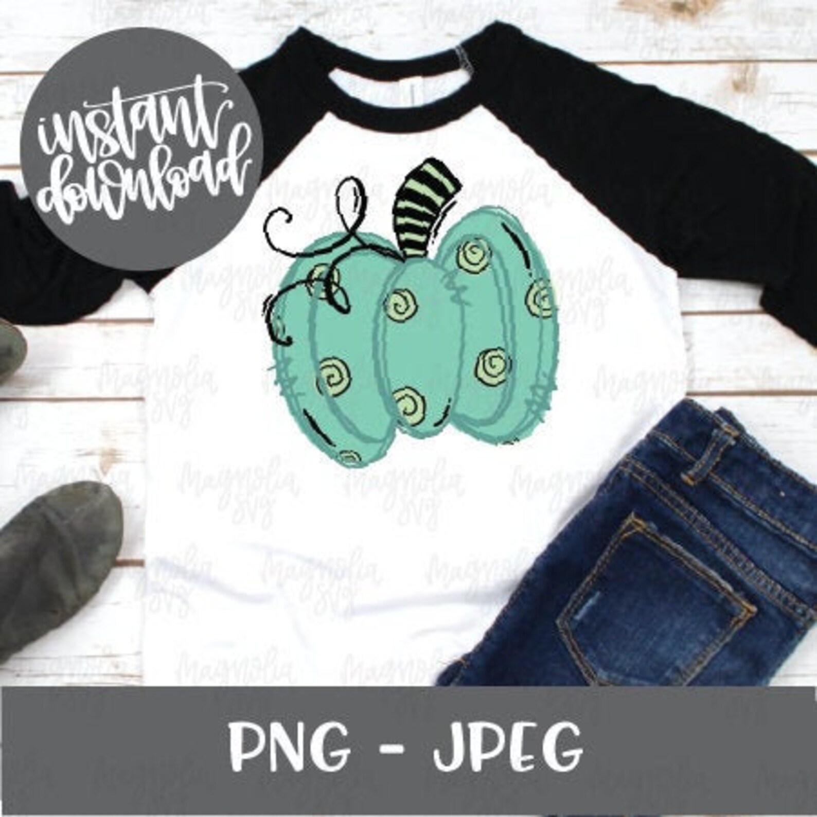 Turquoise Pumpkin Graphic File for Sublimation Printing, Sub Transfer ...