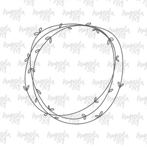 Hand Drawn Wreath SVG, Hand Made Wreath Cut File, Wreath Design Cut ...