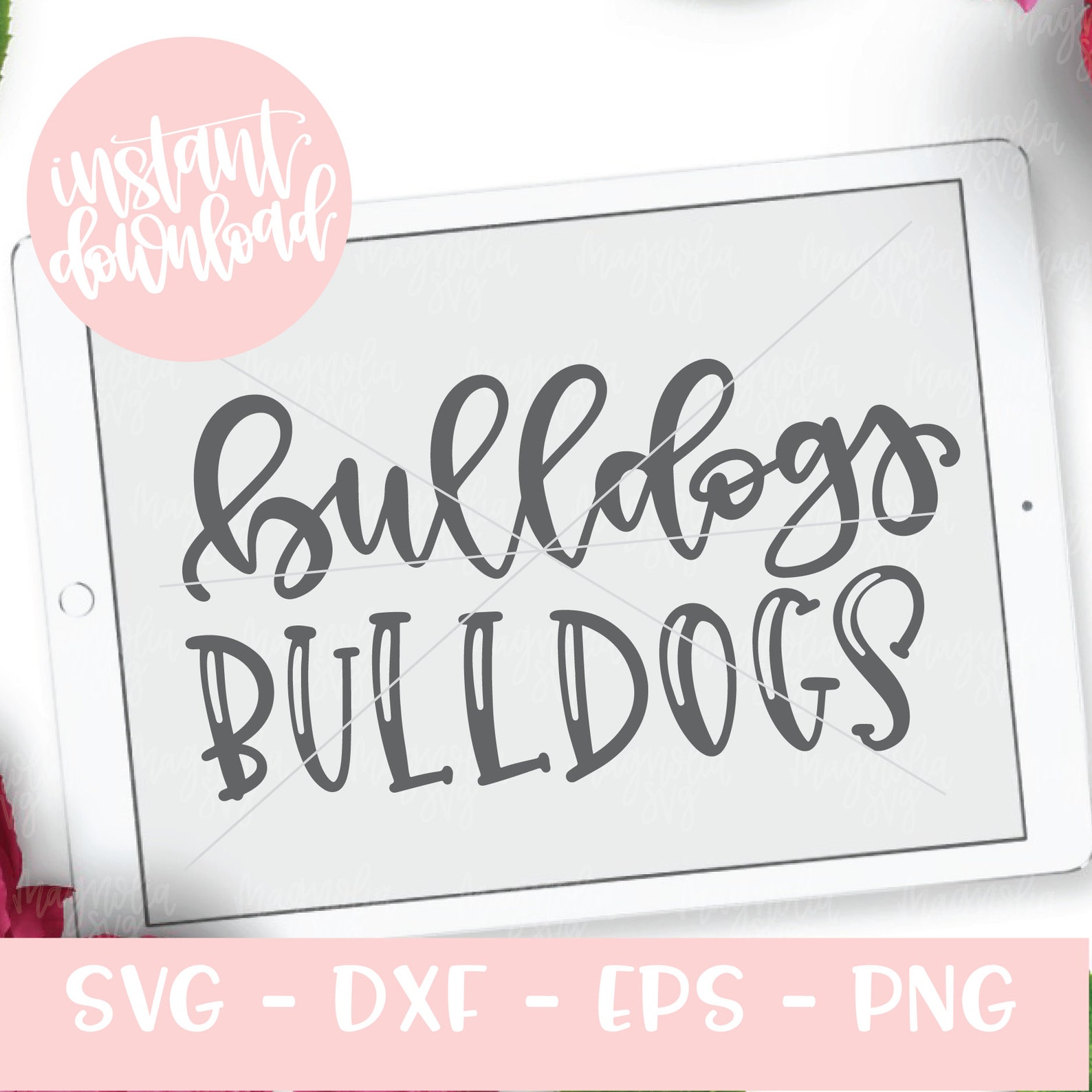 Bulldogs SVG File Bulldogs Script and Print Cut File Mascot - Etsy