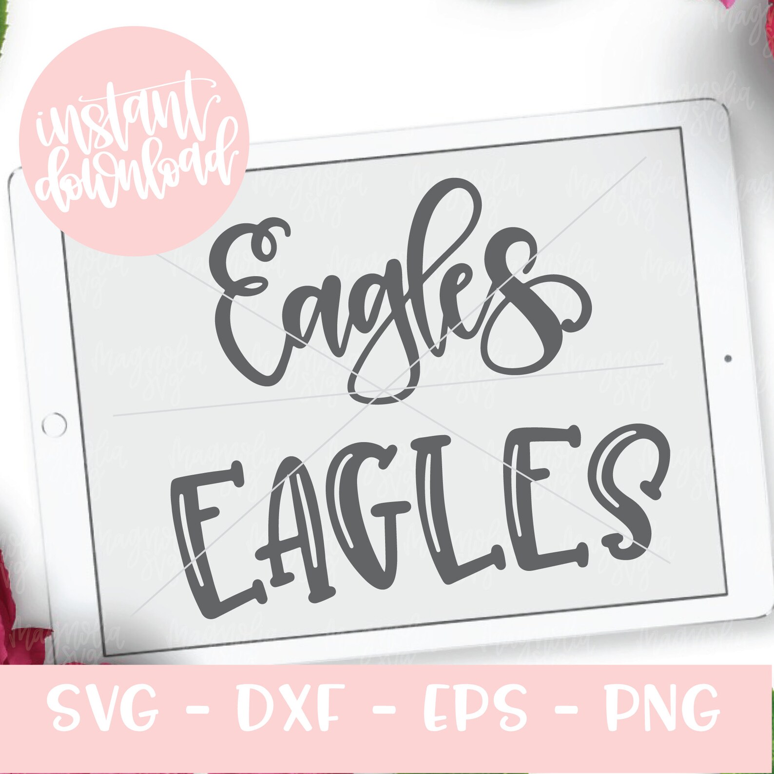 Eagles SVG File Eagles Script and Print Cut File Mascot Cut | Etsy
