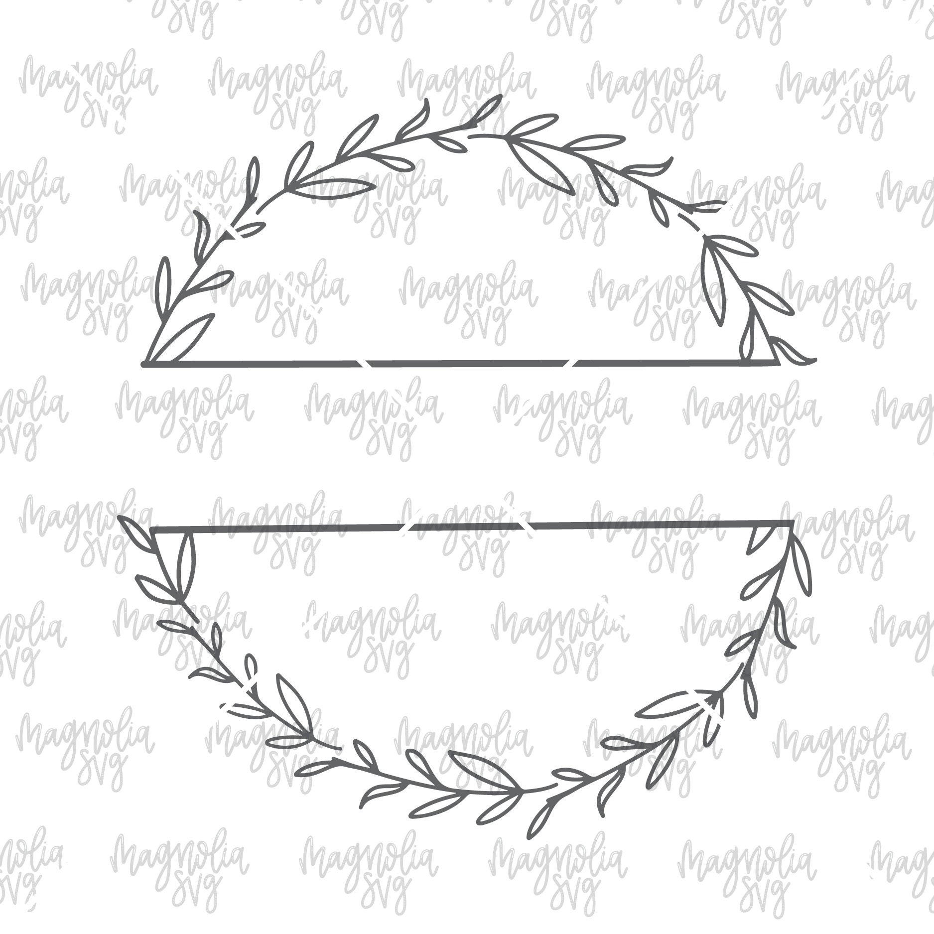 Hand gezeichnet Split Kranz SVG Design Kranz Svg Schnitt | Etsy