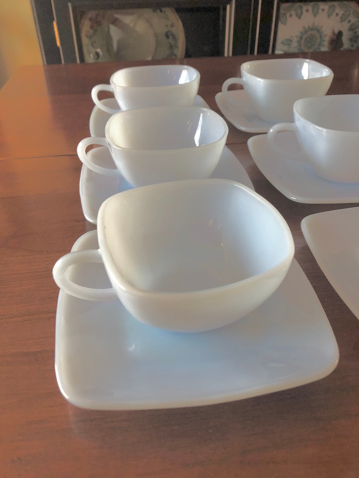 Set of Six Fire King Azurite Cup and Saucers Mid-century Cups - Etsy