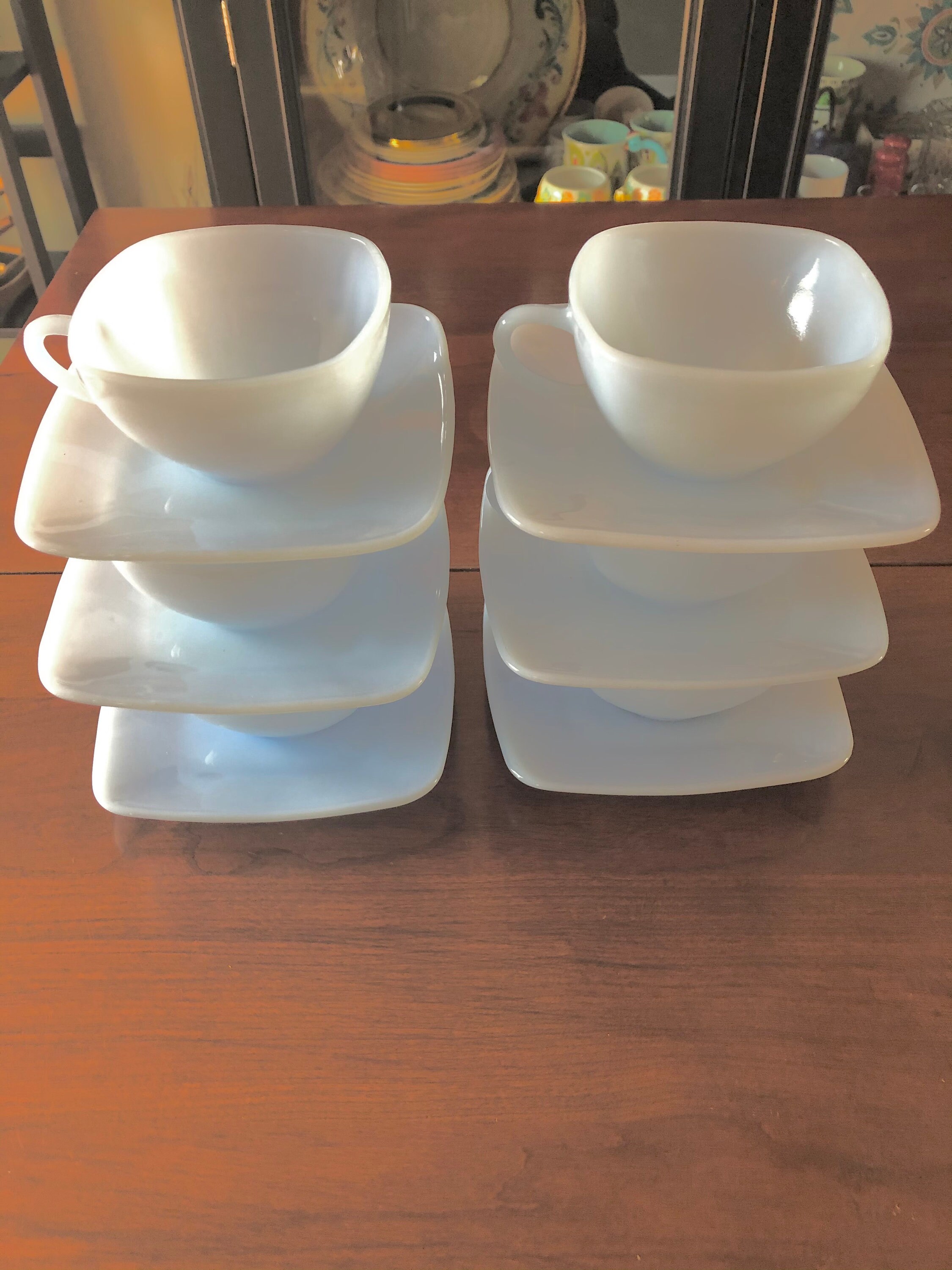 Set of Six Fire King Azurite Cup and Saucers Mid-century Cups - Etsy