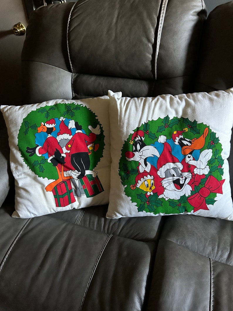 Vintage Disney Cartoon Christmas Pillow, Holiday Decor - Etsy