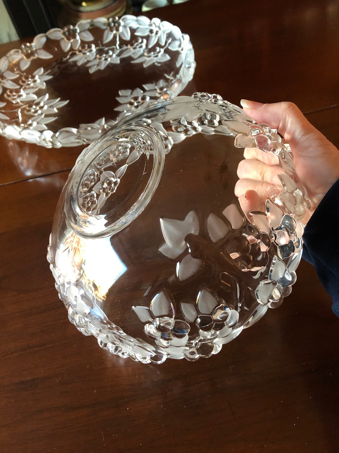 Vintage Crystal Serving Platter and Bowl Crystal Clear | Etsy