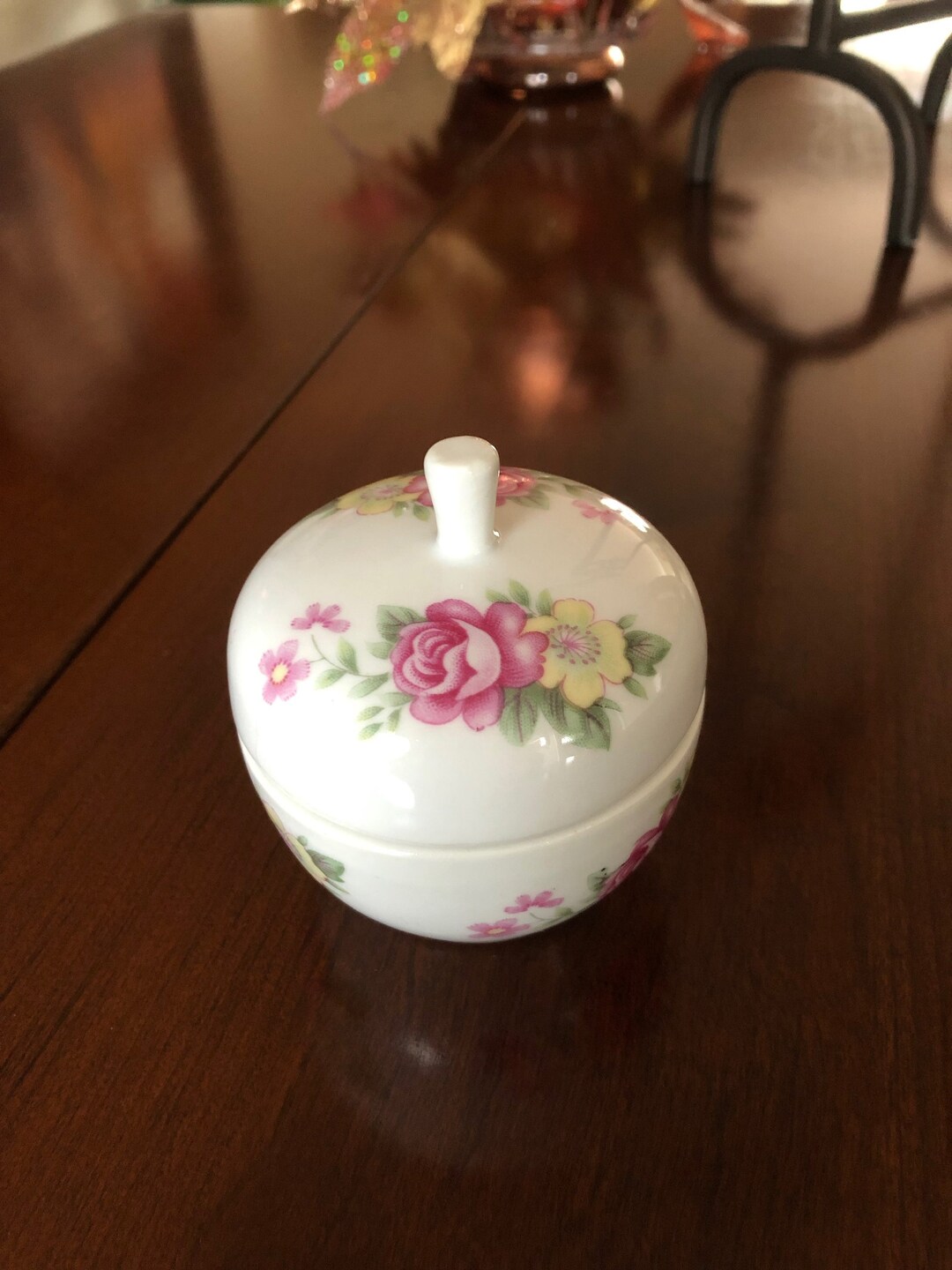 Lovely Little Porcelain Trinket Box, Petite Trinket Box, Porcelain ...