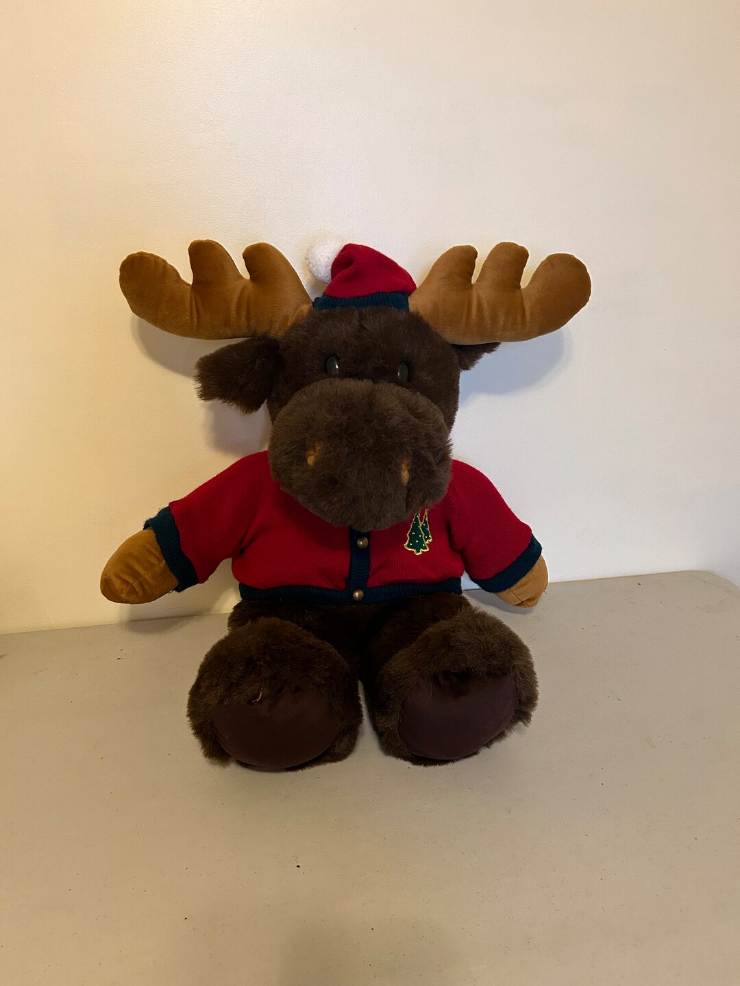 Vintage Prima Creations Plush Moose, Christmas Moose Vintage Stuffed ...