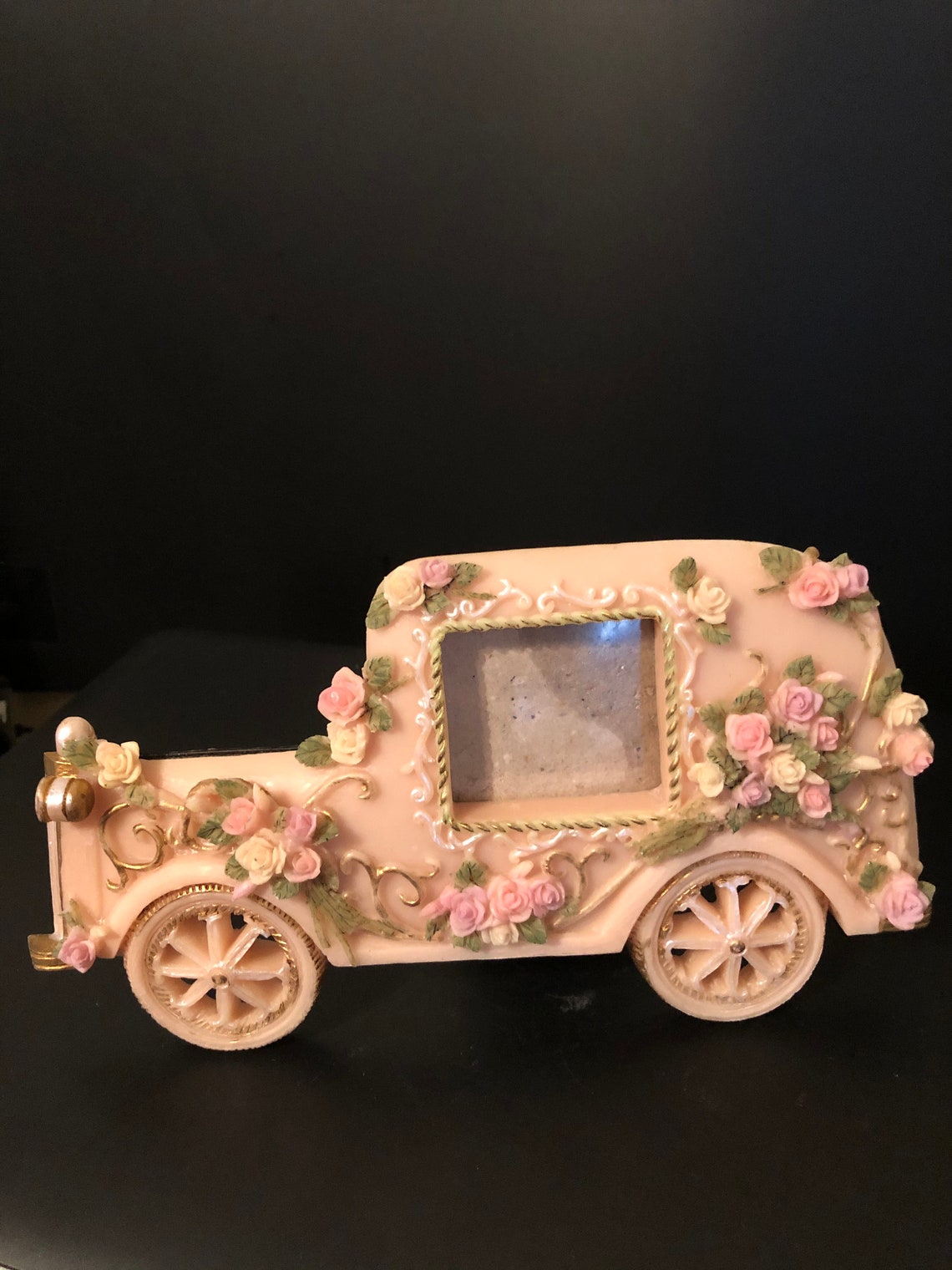 Vintage Ceramic Car Picture Frame, Floral Wedding Photo - Etsy