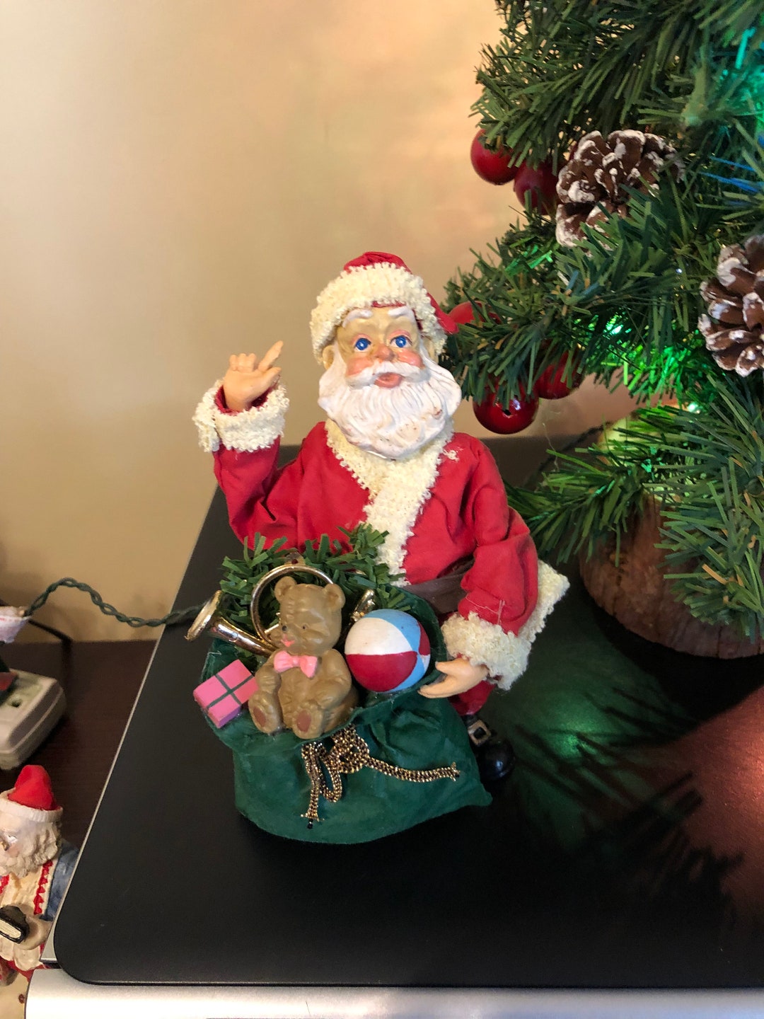 Vintage Fabric Mache Santa Figurine, Vintage Santa, Vintage Christmas ...