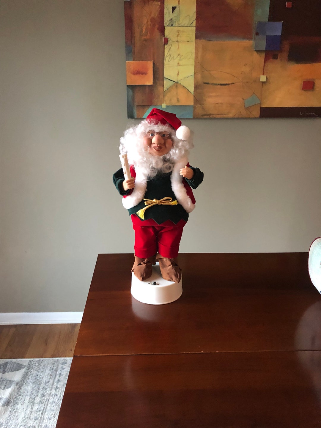 Vintage Automated Lighted/musical "jingle Bell" Playing Santa, Santa ...