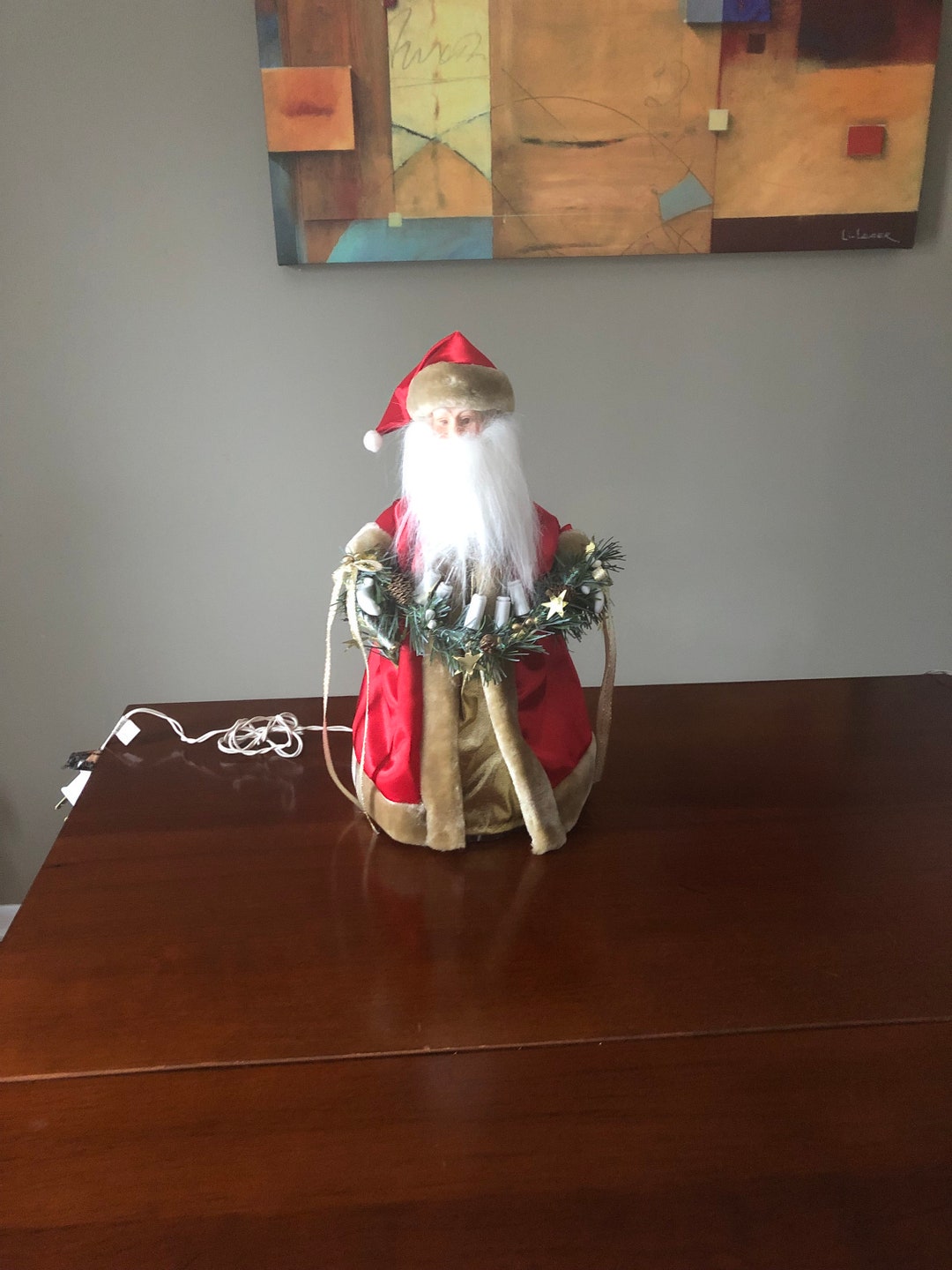 Vintage Lighted Table Top/tree Top Victorian Santa, Victorian Santa ...