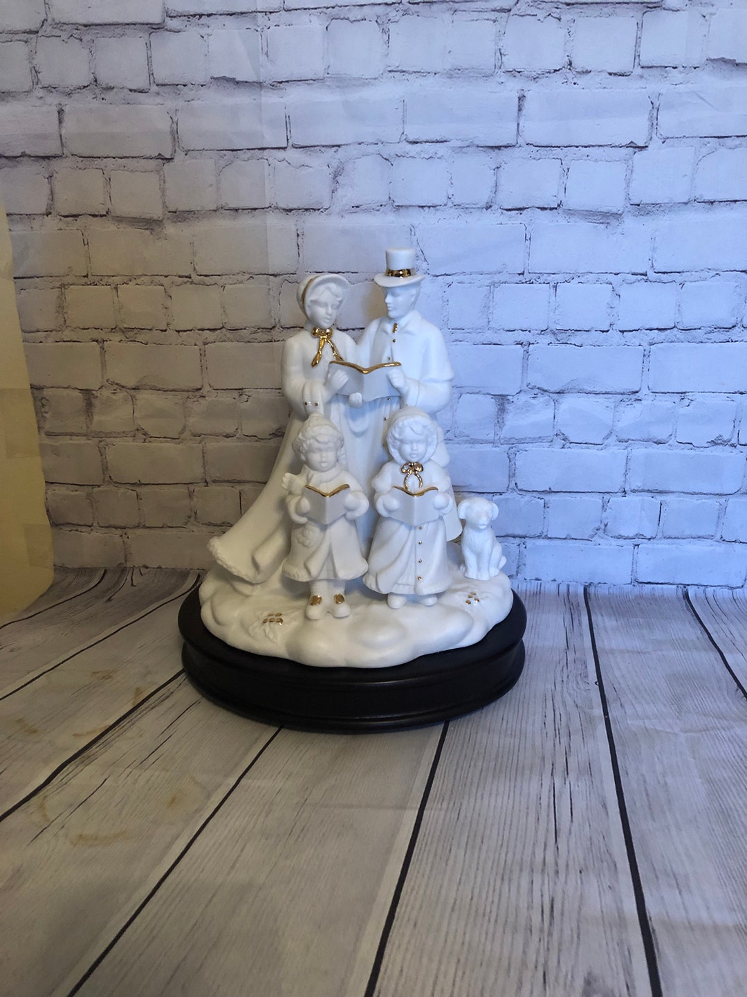 Vintage Porcelain Carolers With Musical Wood Base, Christmas Carolers ...