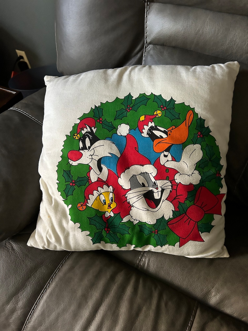 Vintage Disney Cartoon Christmas Pillow, Holiday Decor - Etsy