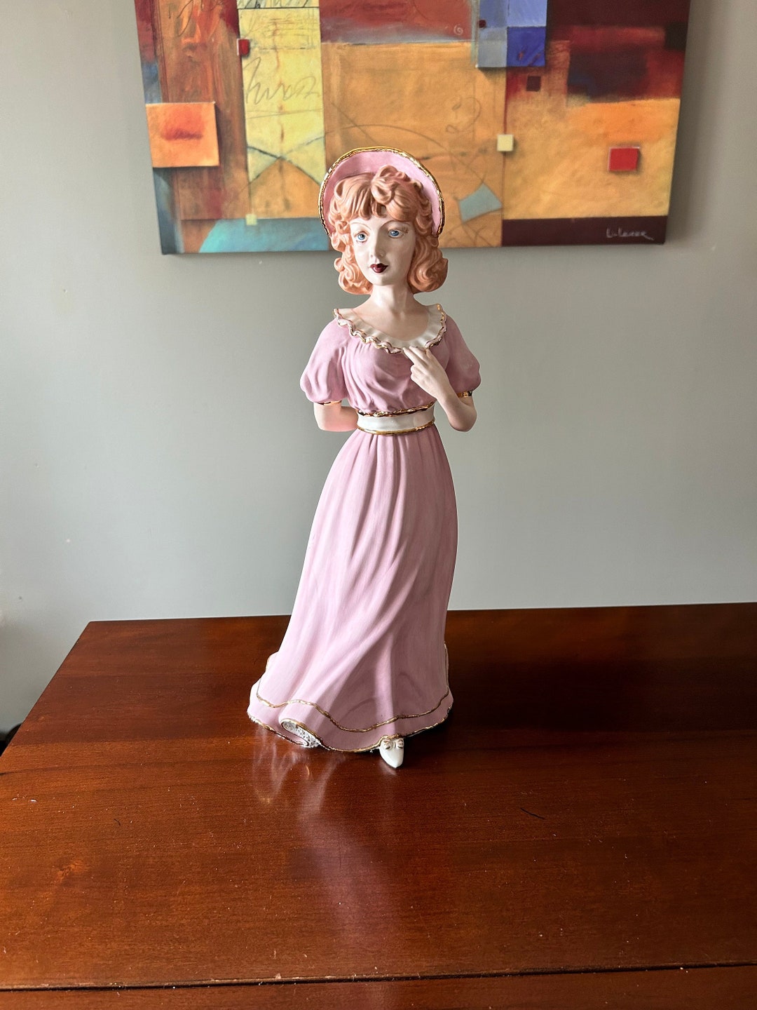 Vintage Holland Mold Colonial Lady Figurine, 16" Tall Lady Figurine ...
