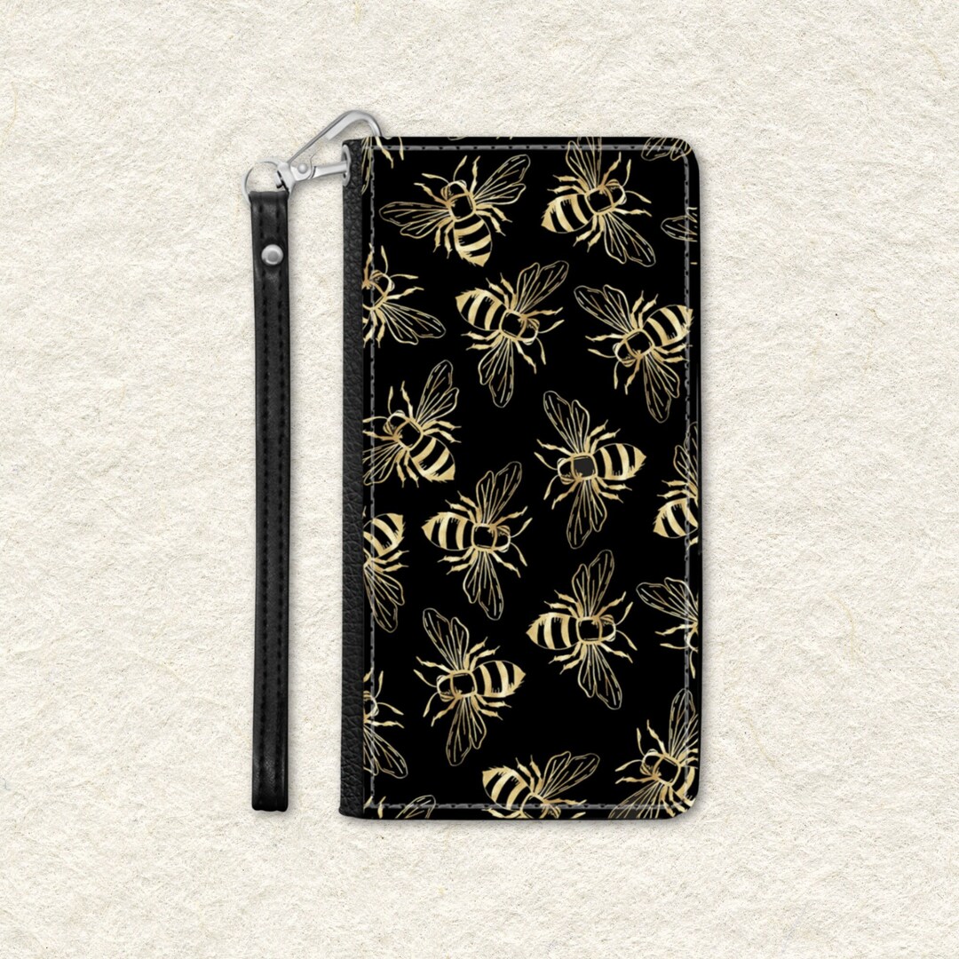 Honey Bee iPhone 14 Case, Bumble Bee Wallet Case With Strap, iPhone 11 ...