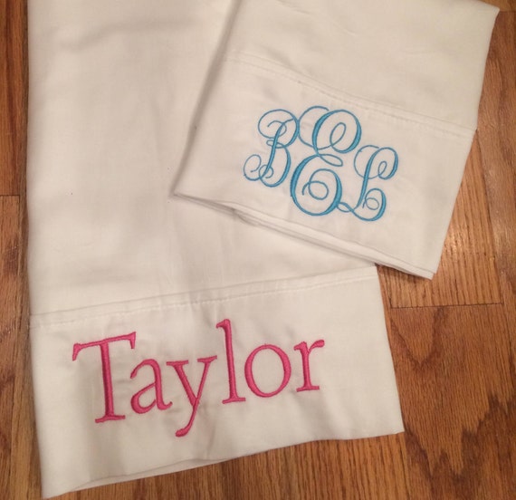 Monogram pillowcase/ Single Standard pillowcase/ Bedding | Etsy
