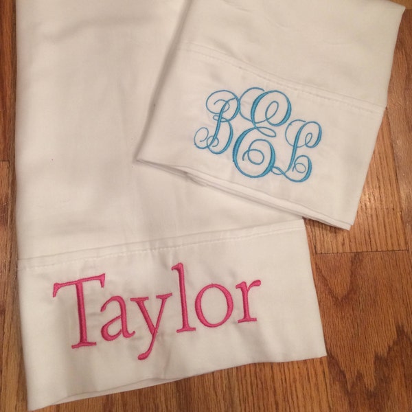 Monogram Pillowcases - Etsy