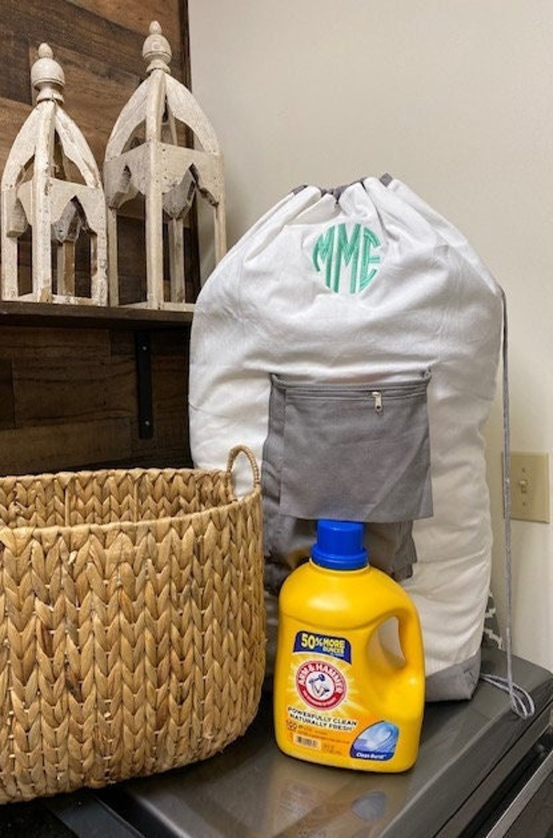 Personalized Laundry Bag With Strap/ Monogrammed Laundry Bag/large ...