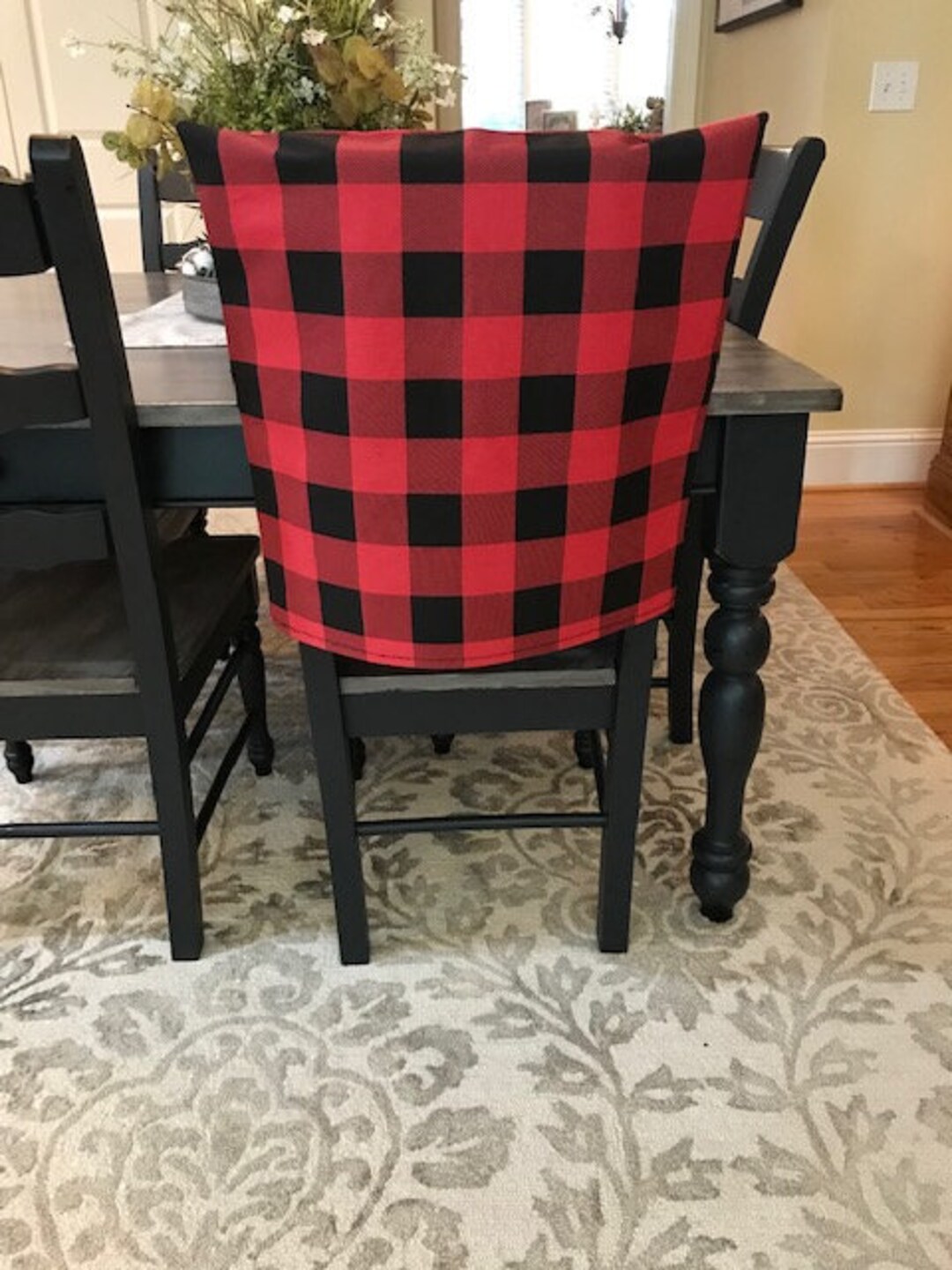 Buffalo Check Chair Cover/monogram Check Chair Back Cover/buffalo Check ...