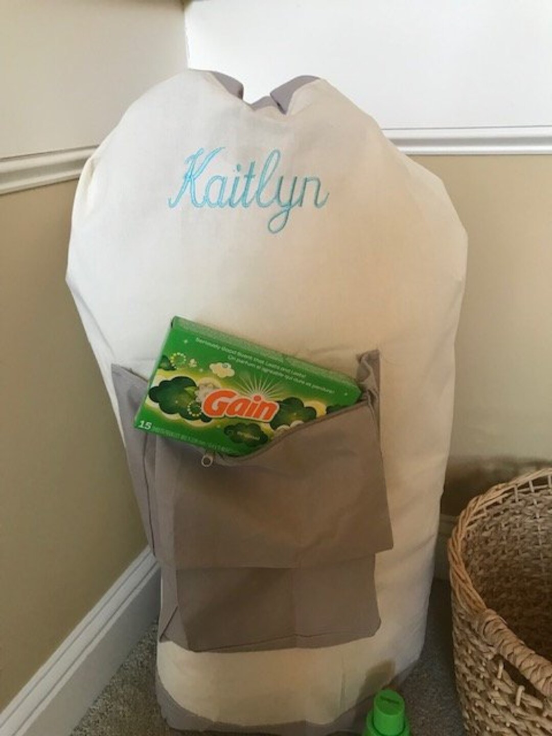 Personalized Laundry Bag With Strap/ Monogrammed Laundry Bag/large ...