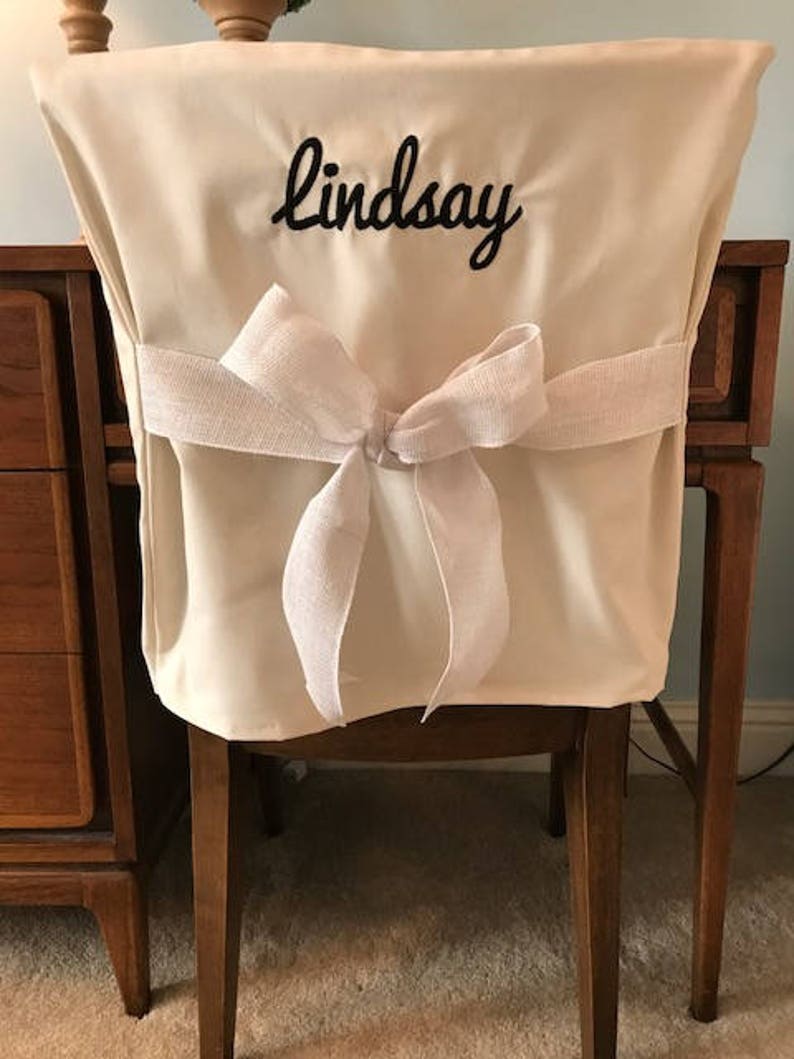 Monogrammed Dorm Chair Cover With Cursive Font Graduation - Etsy