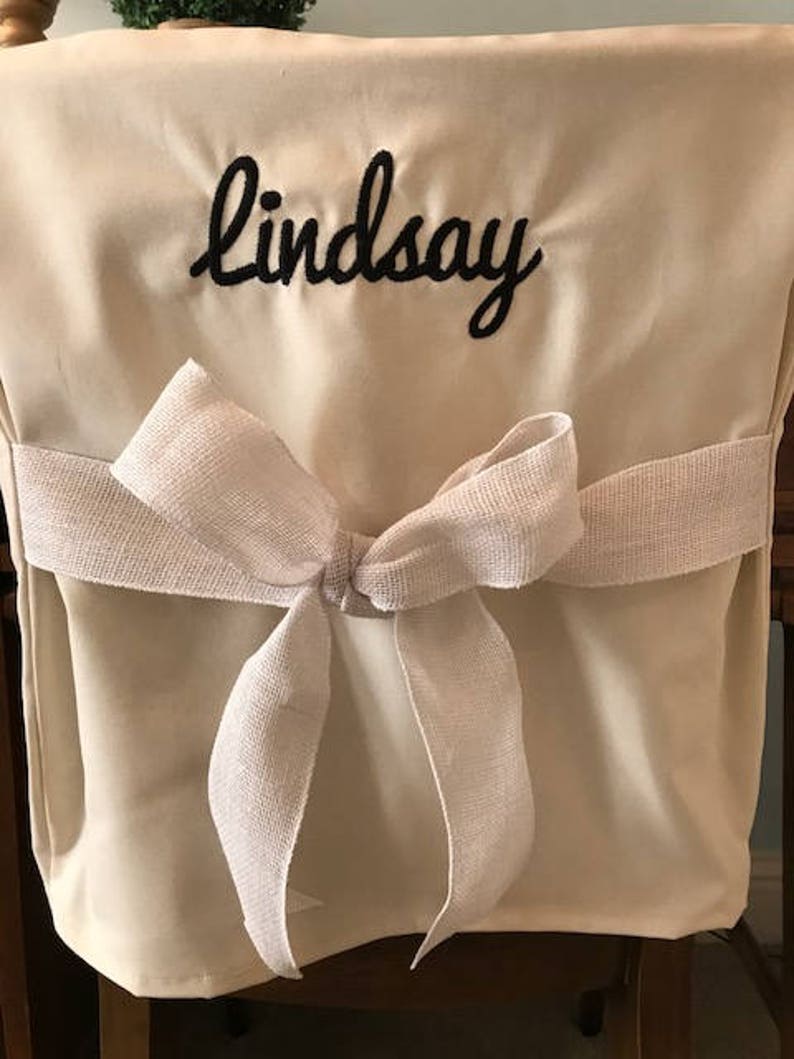 Monogrammed Dorm Chair Cover With Cursive Font Graduation - Etsy