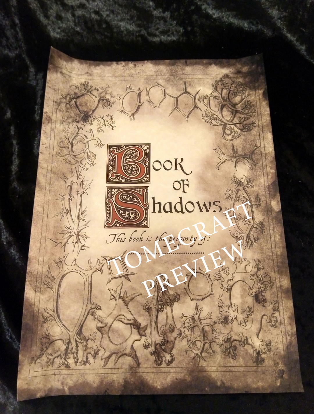 Book of Shadows Title Page (gothic Edition) - Etsy