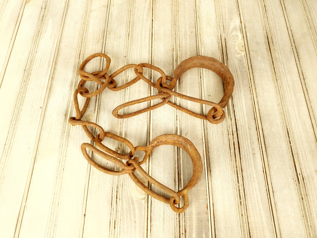 Antique Hand Forged Iron Shackles: Vintage Leg Irons, 1800s - Etsy